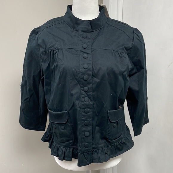 motto | Jackets & Coats | Motto Black Ruffle Button Jacket | Poshmark